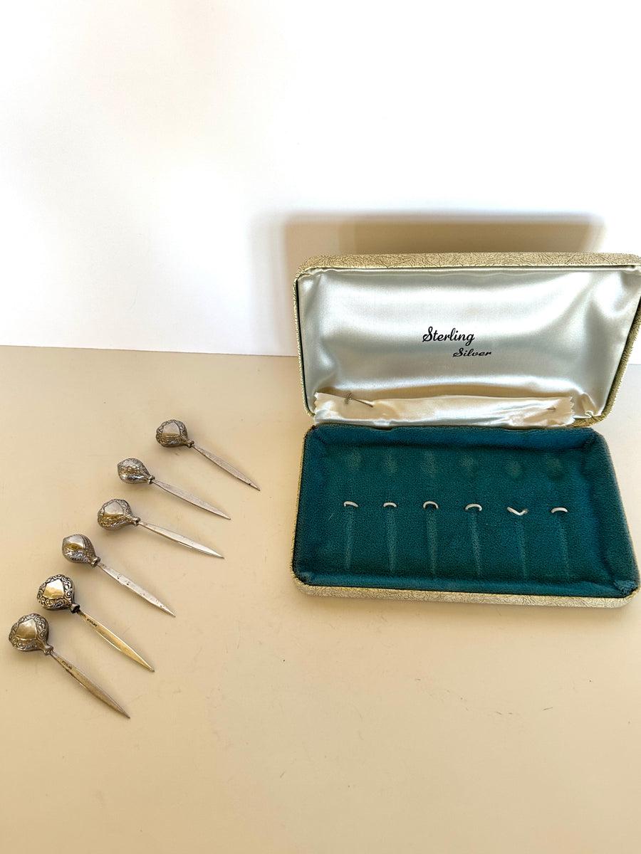 Sterling Silver Cocktail Picks (in original box) – Southern Vintage Wares