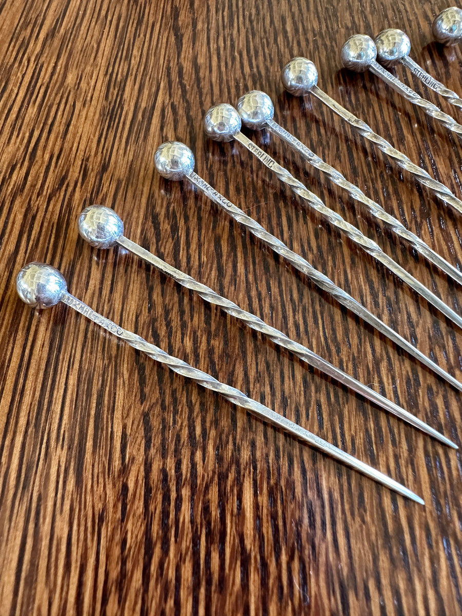 Sterling Silver Cocktail Picks Ball Finials – Southern Vintage Wares