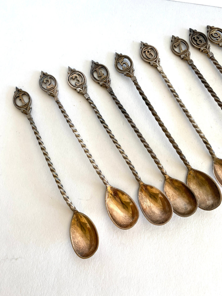1930s Art Deco Numbered Cocktail Spoons Set – Southern Vintage Wares