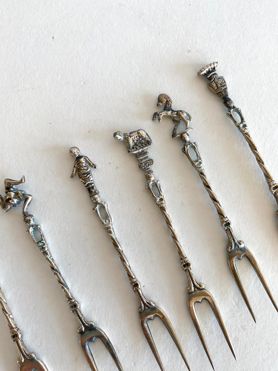 Figural 800 Silver Cocktail Picks – Southern Vintage Wares