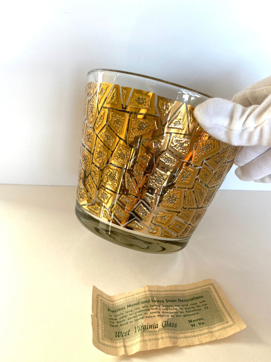 Mid Century Gold Ice Bucket by West Virginia Glass Co. – Southern ...